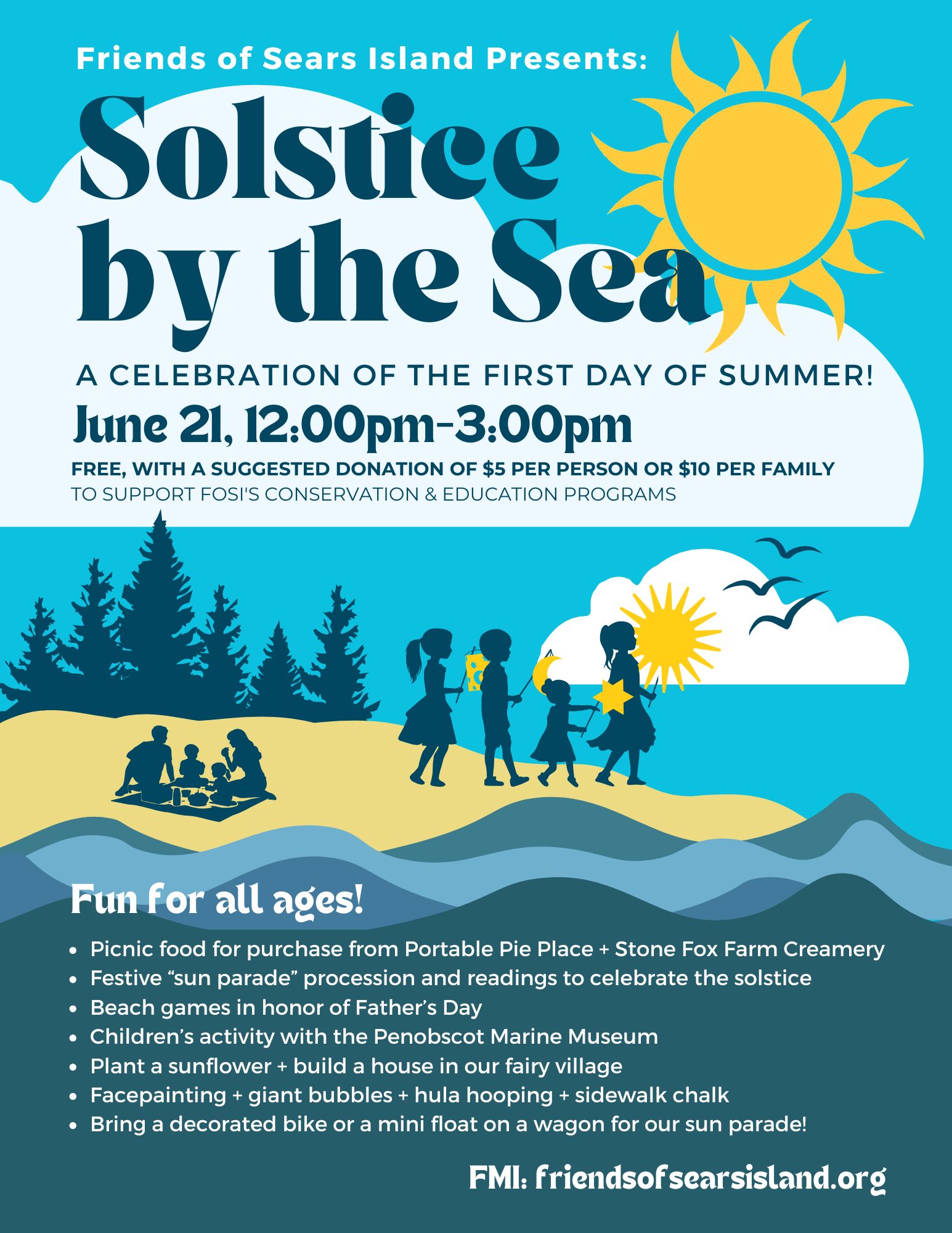 Summer Solstice by the Sea, celebration on Sears Island